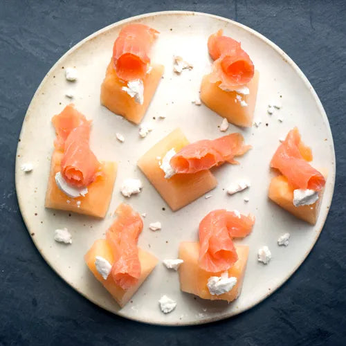 Marinated Melon with Smoked Salmon and Goat Cheese - Acme Smoked Fish