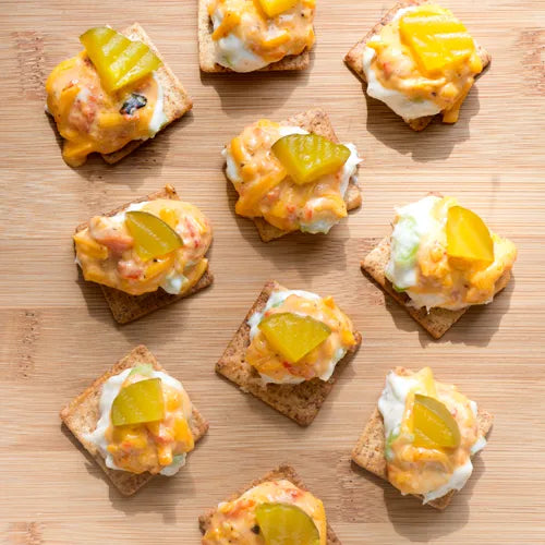 Pimento Cheese & Smoked Whitefish Salad Cracker Melts - Acme Smoked Fish