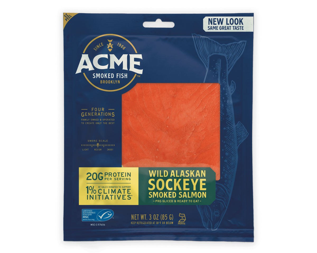 3 oz. Wild Alaskan Sockeye Smoked Salmon - Acme Smoked Fish