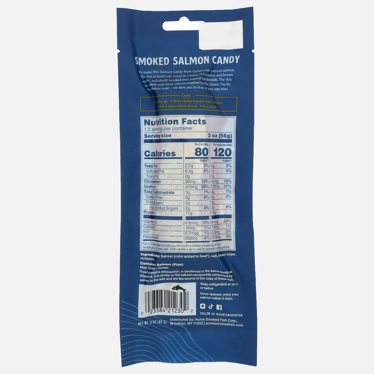 3 oz. Smoked Salmon Candy - Acme Smoked Fish