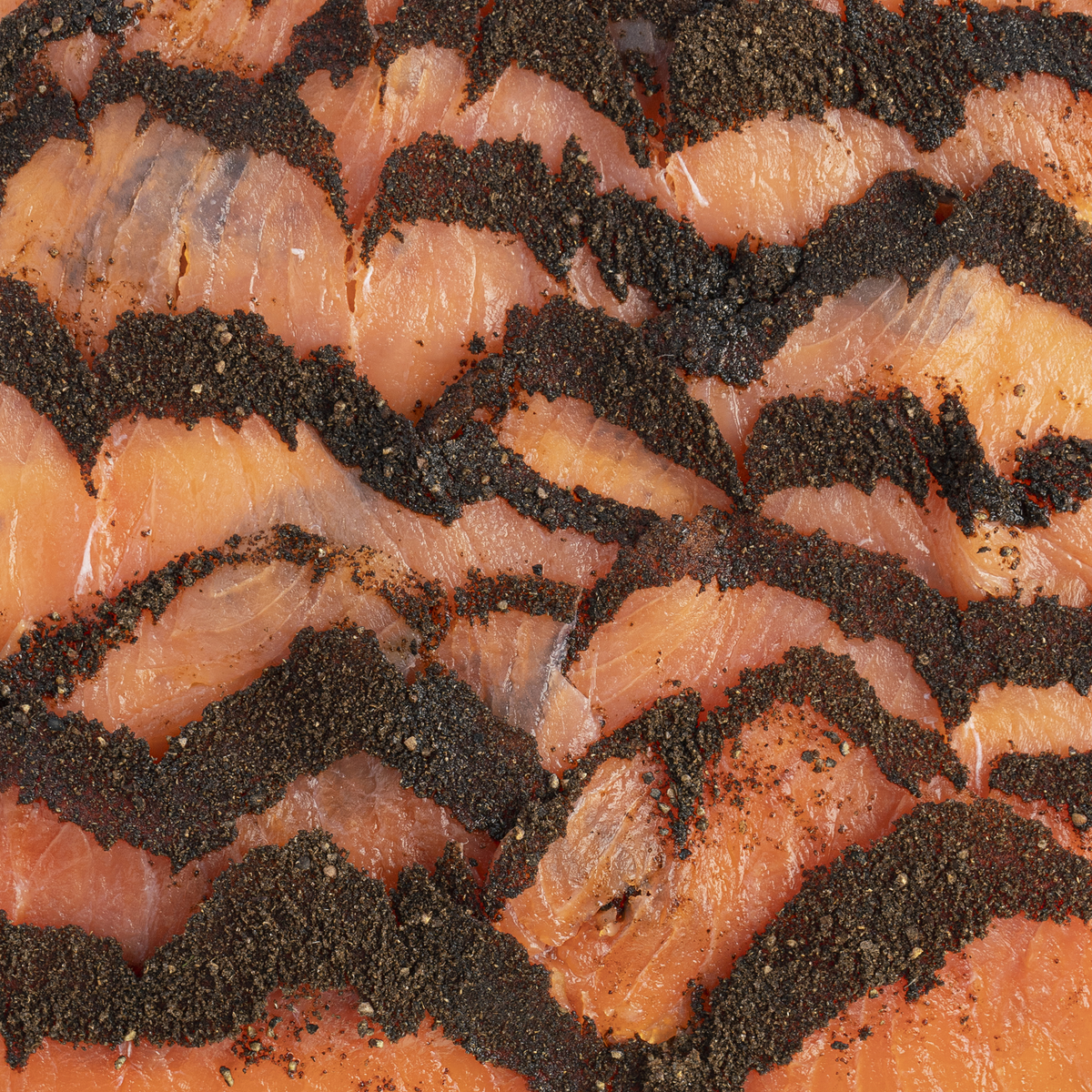 Pre-Sliced Pastrami Smoked Salmon (1 lb.) - Acme Smoked Fish