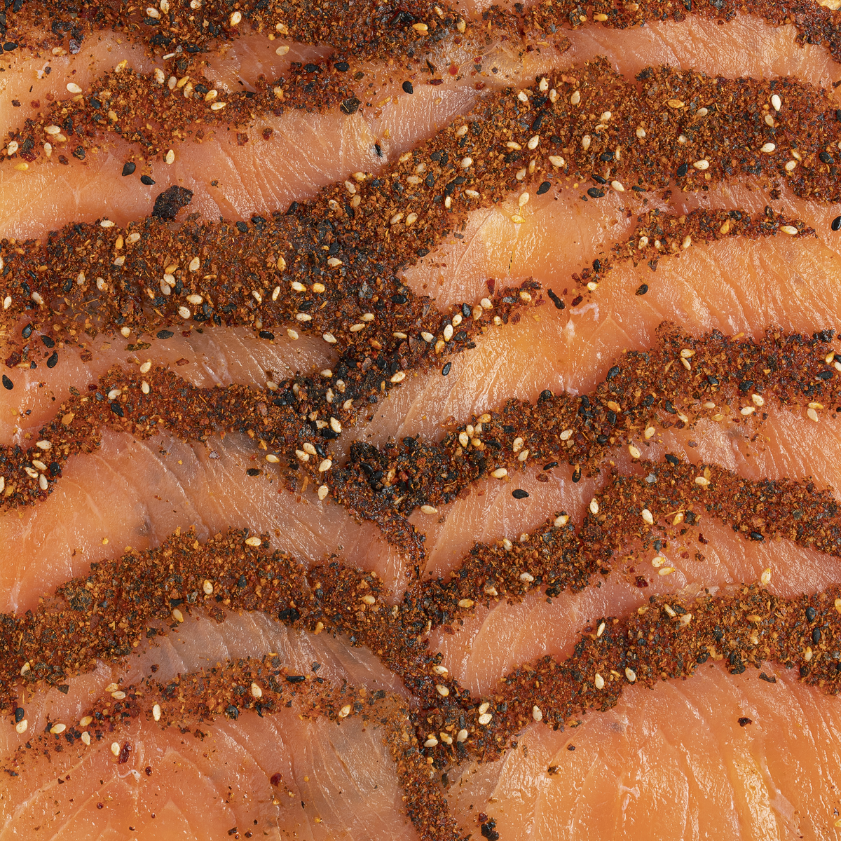Pre-Sliced Togarashi Smoked Salmon (1 lb.) - Acme Smoked Fish
